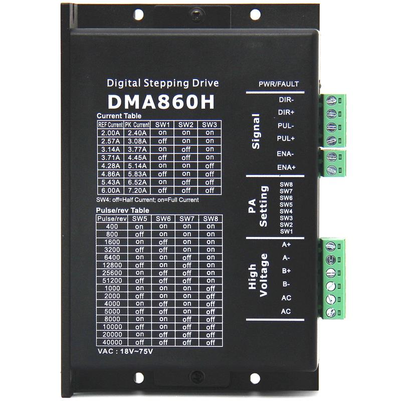 2 Phase Digital Stepper Driver,24-75VAC (24-100VDC)/ 2.1-7.2A, for Nema 34, 42, Stepper Motor Drive